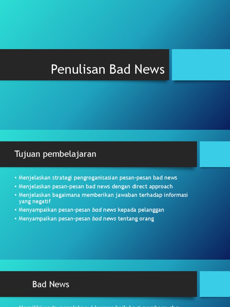 Strategi Penulisan Bad News dalam Bisnis | PDF | Karier & Perkembangan ...