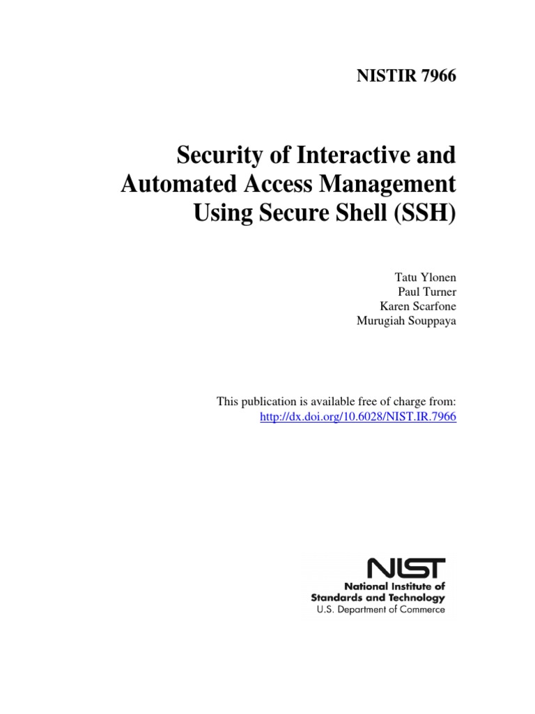 Security of Interactive and Automated Access Management Using Secure Shell (SSH) | PDF | Public ...