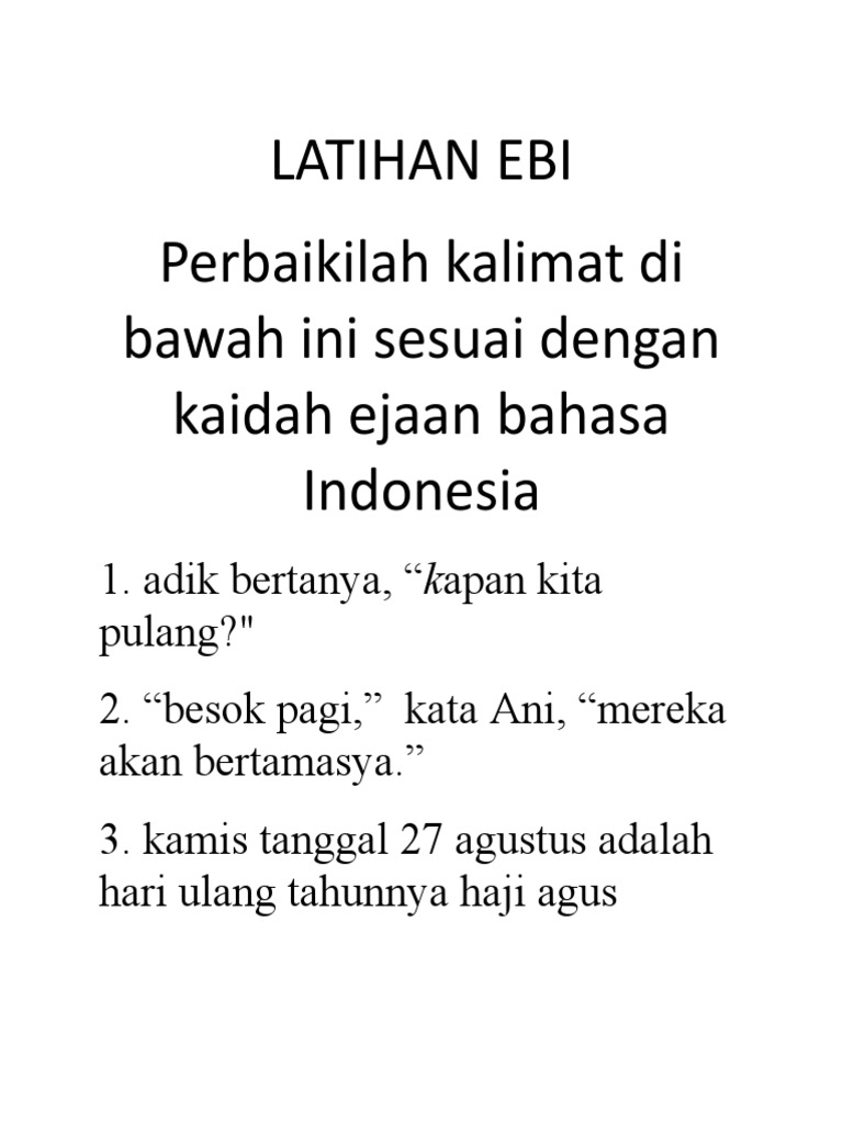 New Latihan Ebi | PDF