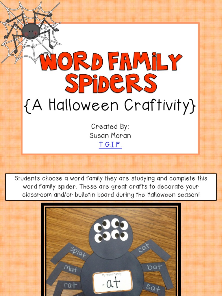 Spider Word Families Freebie | PDF | Language Arts & Discipline