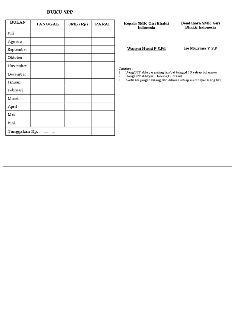 Buku SPP SMK Giri Bhakti | PDF