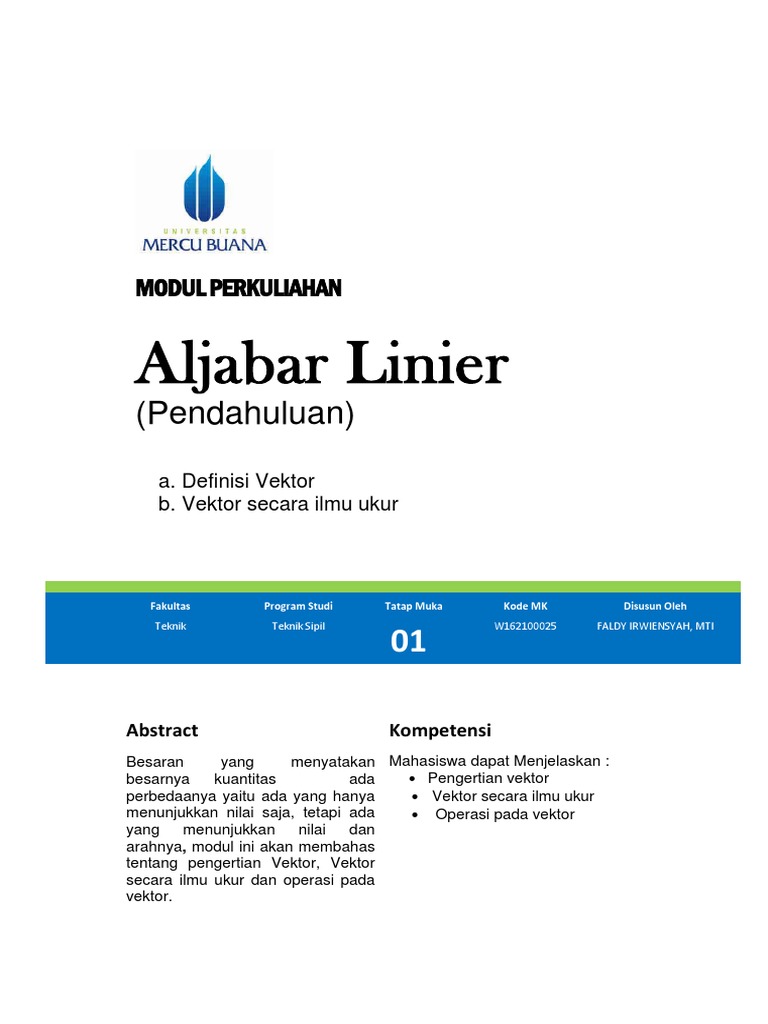 Modul 1 Aljabar Linear | PDF