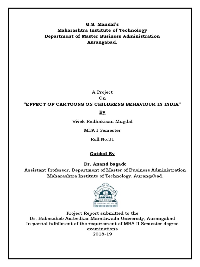 Effect of Cartoons On Childrens Behaviour in India | PDF | Learning ...