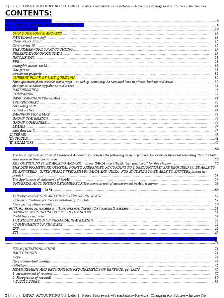 ACCA 1 DIPAC Framework - Presentation - Revenue - Change in Acc ...