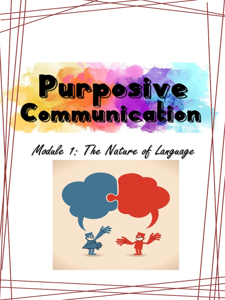 Purposive Communication Lesson 1 | PDF | Communication | Nonverbal Communication