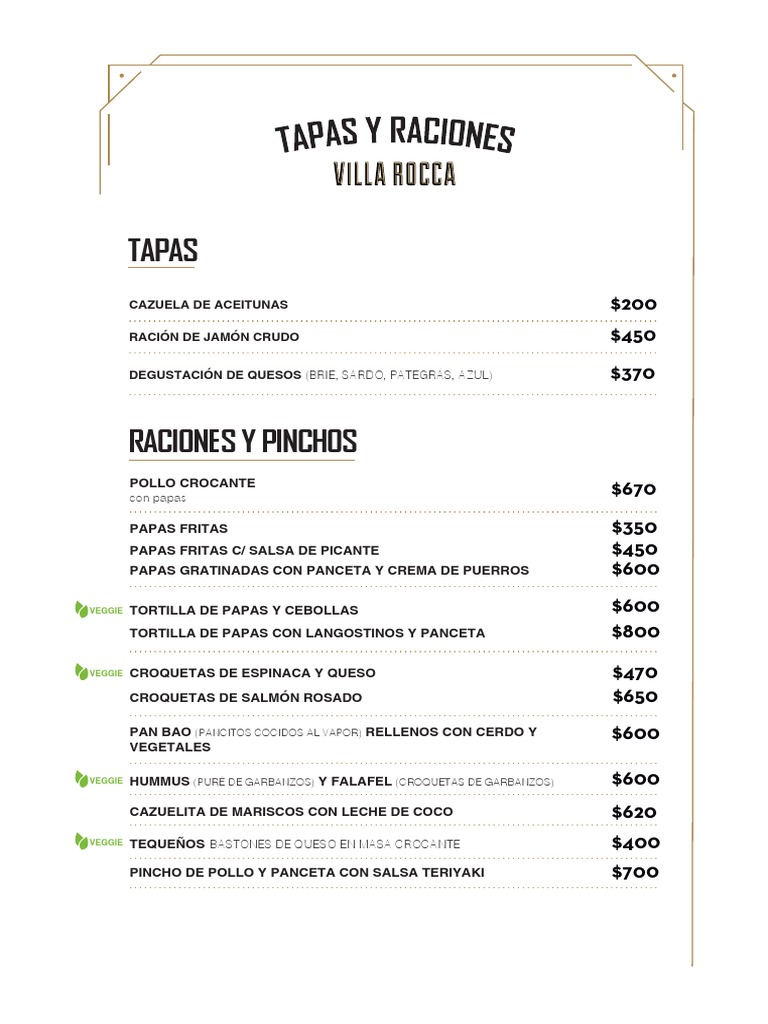 Villa Rocca Carta Digital Agosto | PDF | Gusto | Queso