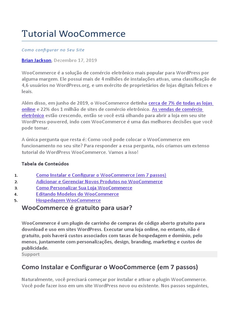 Tutorial WooCommerce | PDF | Plug-in (informática) | WordPress