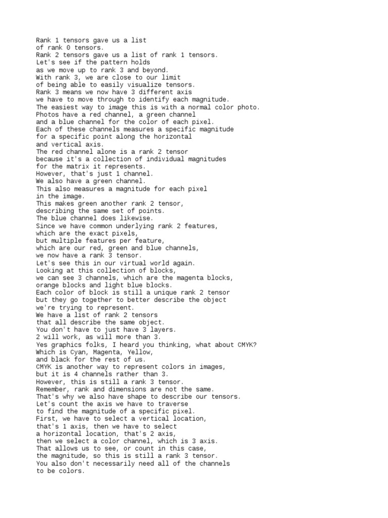 Understanding Rank 3 Tensors and Beyond | PDF | Pixel | Computer Graphics