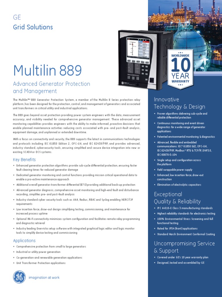 Multilin 889: Grid Solutions | Download Free PDF | Relay | Reliability ...