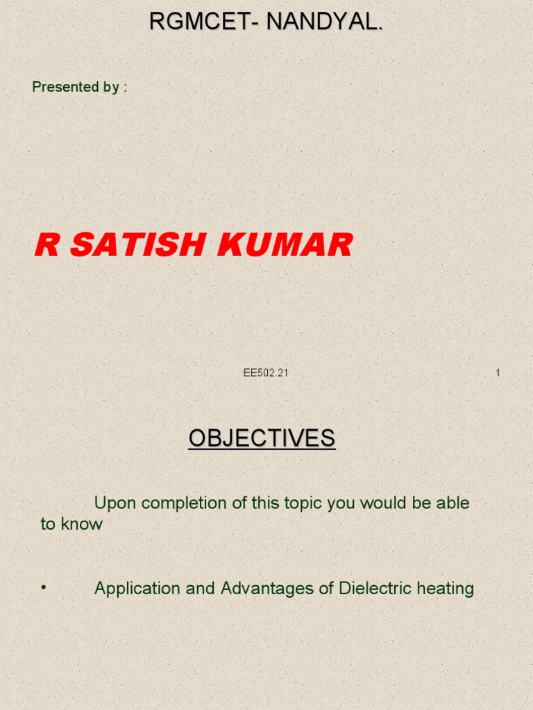 R Satish Kumar: Presented by | Download Free PDF | Dielectric | Capacitor