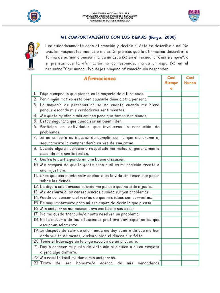 Mi Comportamiento Con Los Demás | PDF