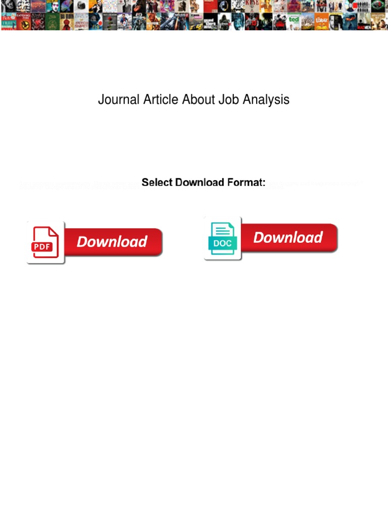Journal Article About Job Analysis | Download Free PDF | Competence ...
