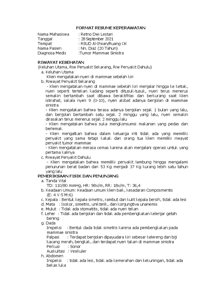 Retno - Resume Keperawatan Ruang Ok | PDF