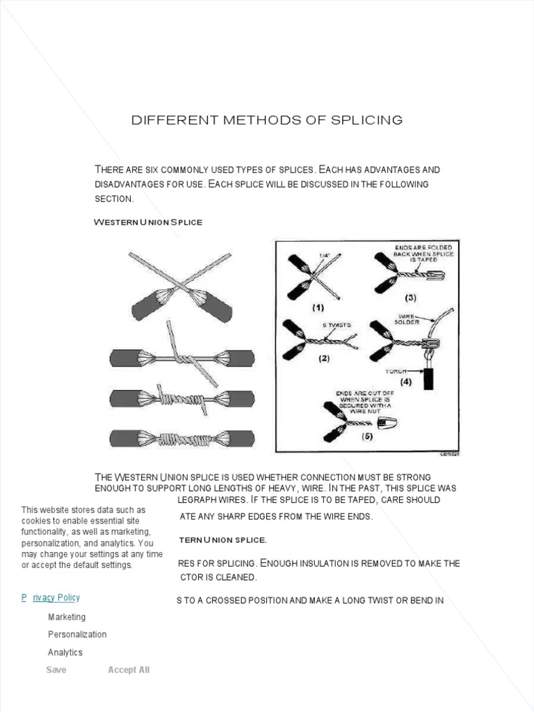 PDF Different Methods of Splicing | PDF | Wire | Electrical Wiring