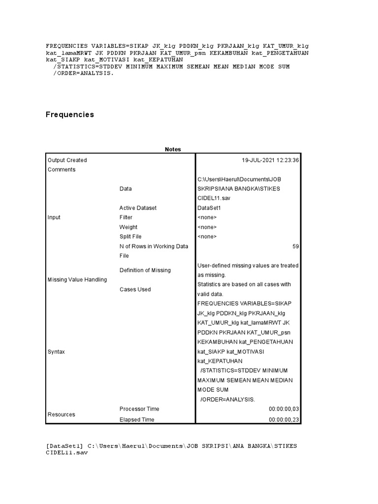 Hasil Olah Data Full | PDF | Scientific Method | Statistical Theory