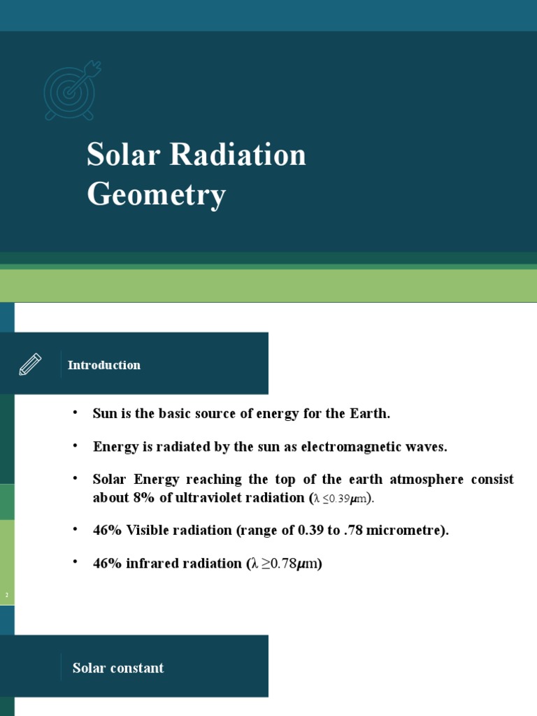 Solar Geometry Final | PDF | Electromagnetic Radiation | Radiation