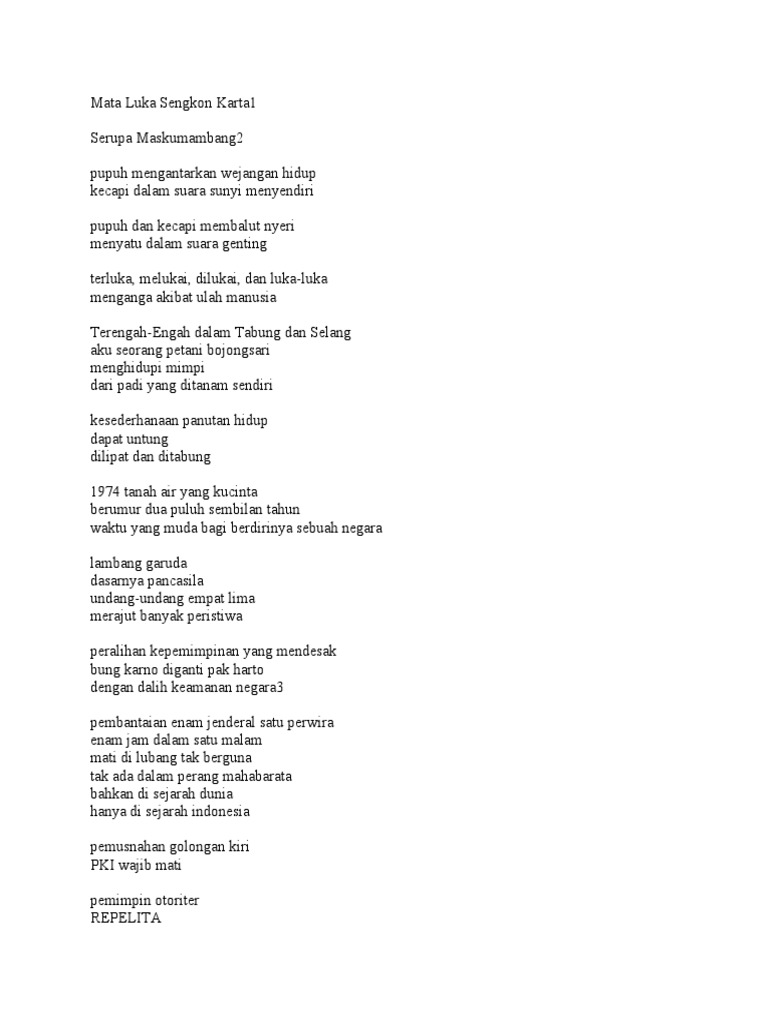Mata Luka Sengkon Karta1 | PDF