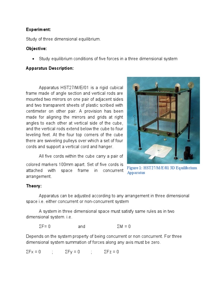 3D Equilibrium Force Study | PDF | Geometry