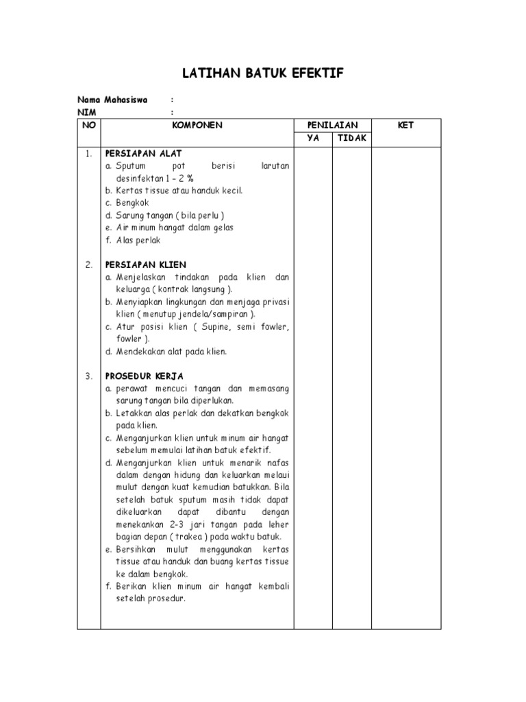 Latihan Batuk Efektif | PDF
