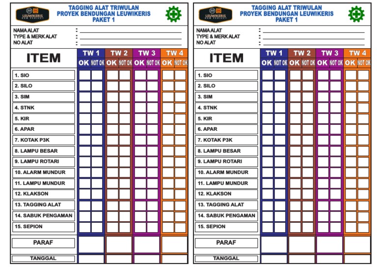 TAGGING ALAT Berat | PDF