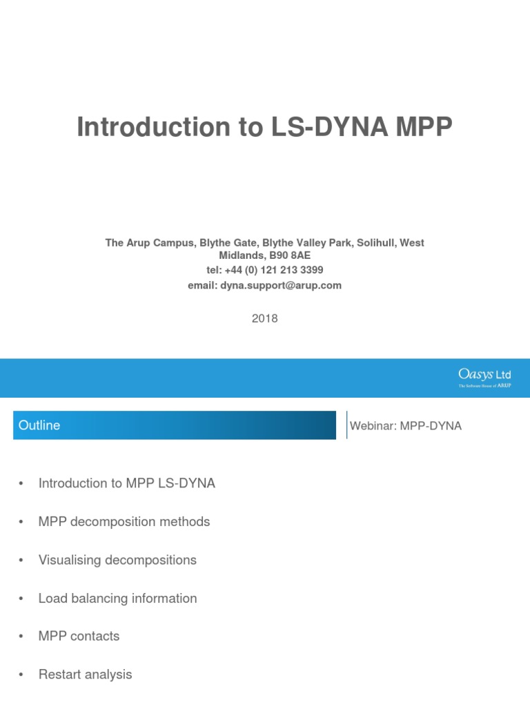Introduction To LS-DYNA MPP&Restart | PDF | Load Balancing (Computing ...
