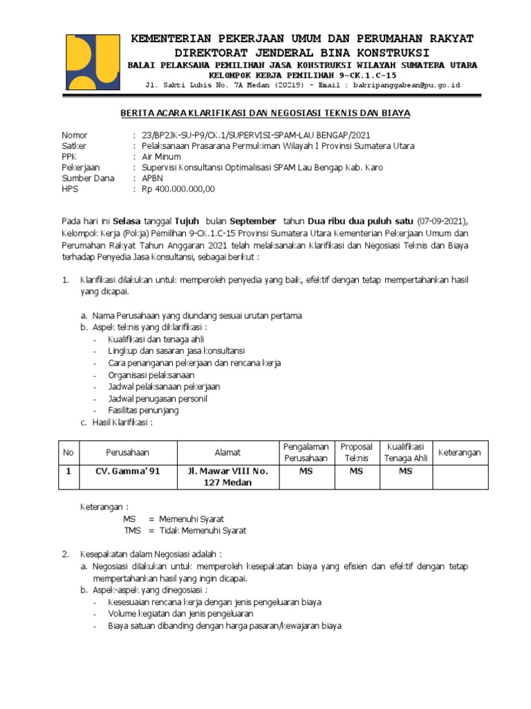 12 BA. Klarifikasi Dan Negosiasi Lau Bengap | PDF