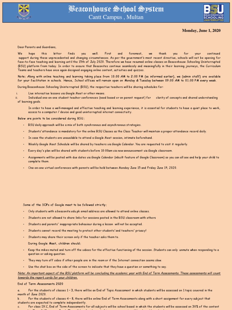 Syllabus For EOY Assessment 2020 Class IX-C | PDF | Educational ...