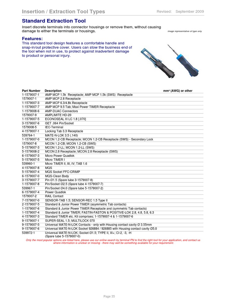 Tyco Insertion-ExtractionTools | PDF | Electrical Connector | Ac Power ...