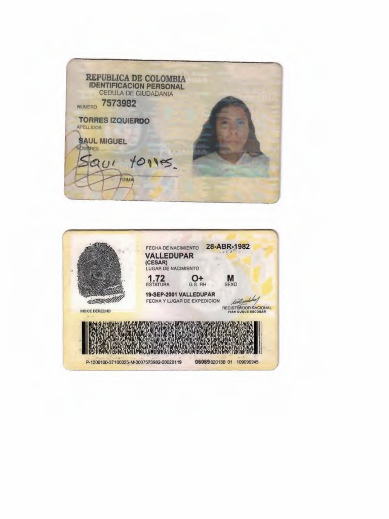 Republica de Colombia: Identificacion Personal | PDF | Esfera pública ...