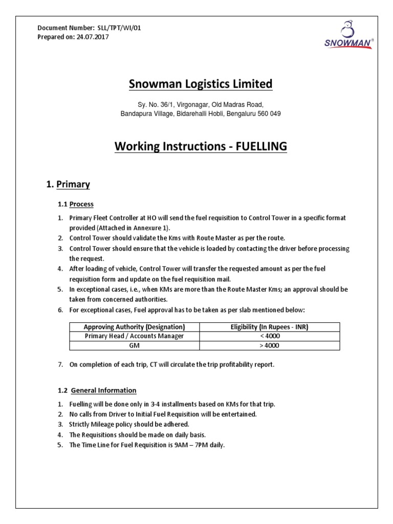 Sop - Fuelling | PDF | Air Traffic Control | Fuel Economy In Automobiles