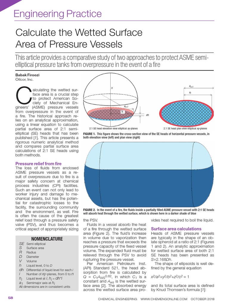 Calculate The Wetted Surface Area of Pressure Vessels | PDF | Energy ...