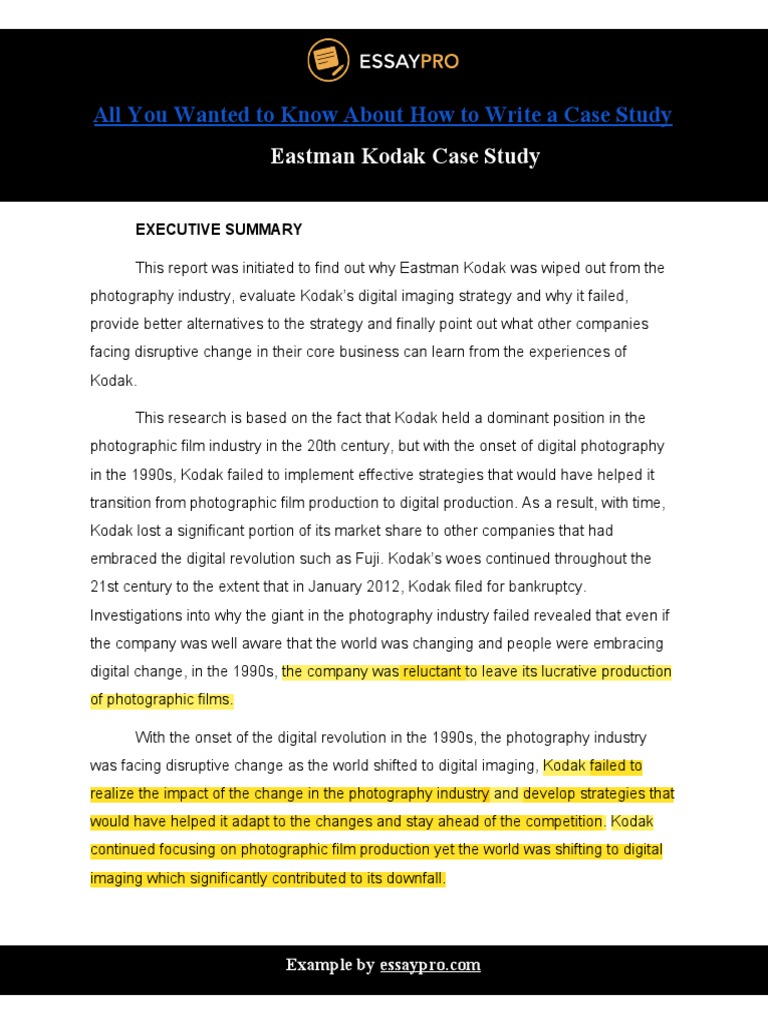 Case Study Example Kodak | PDF | Fujifilm | Digital Photography