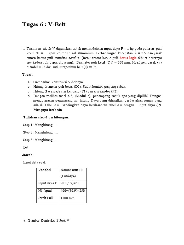 Tugas 6 Elemen Mesin | PDF