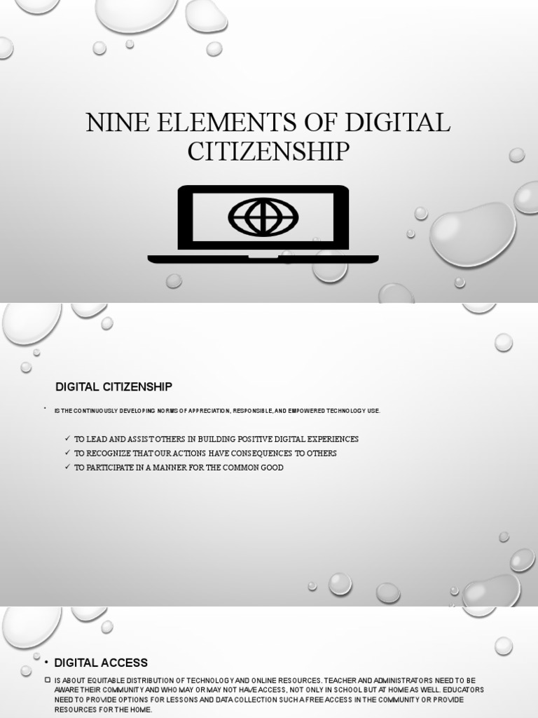 Nine Elements of Digital Citizenship Jeesica | PDF