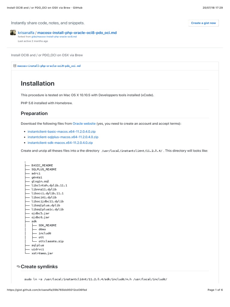 Install Oci8 And Or Pdo Oci On Osx Via Brew Github Pdf Zip File Format Php