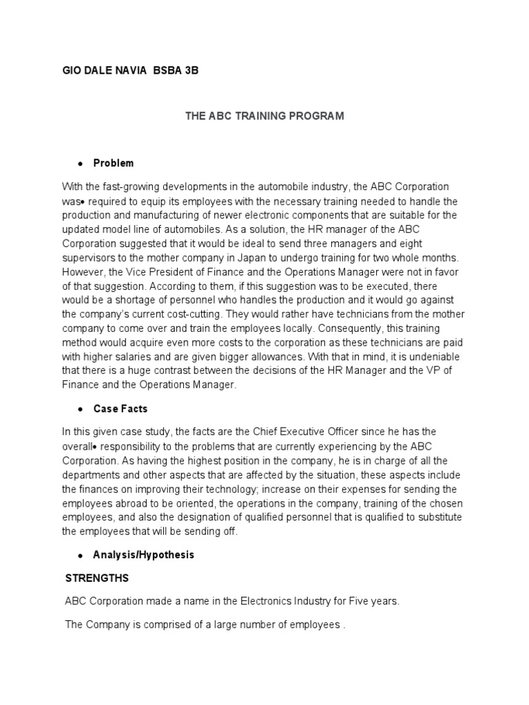 The Abc Training Program | PDF | Employment | Human Resources