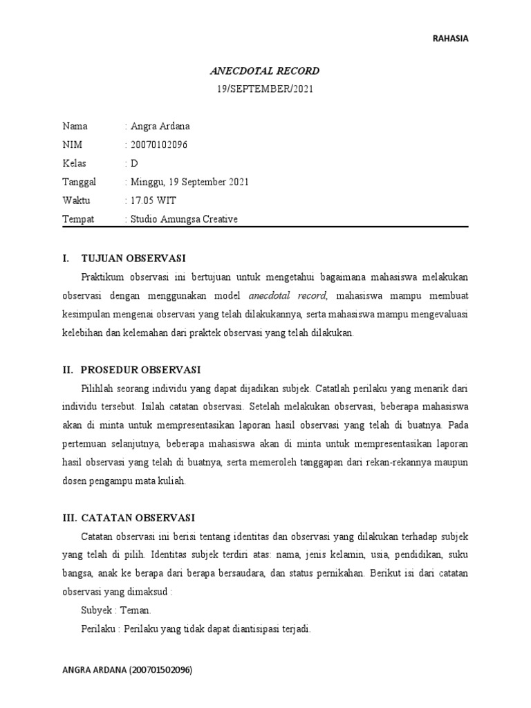 Anecdotal Description | PDF