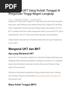 UKT UGM 2025/2026 untuk SNBP dan SNBT | PDF
