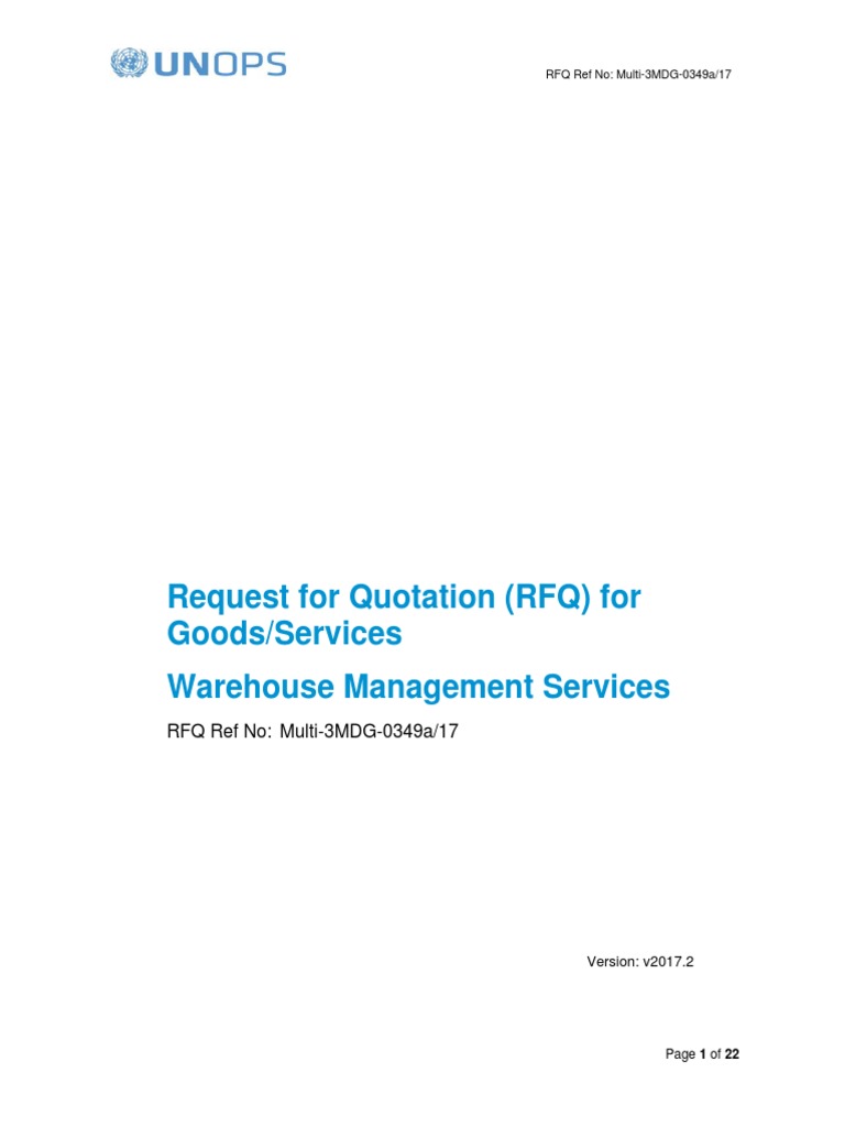C349a - 171110 RFQ WH Rental | PDF | Warehouse | Logistics