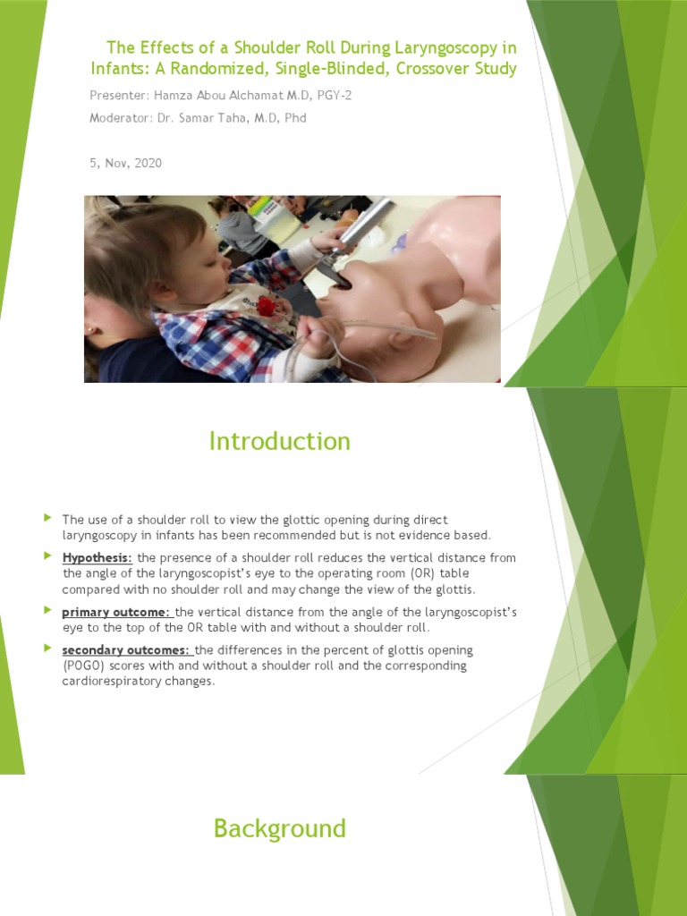 Effects of Shoulder Roll on Laryngoscopy in Infants | PDF | Clinical ...
