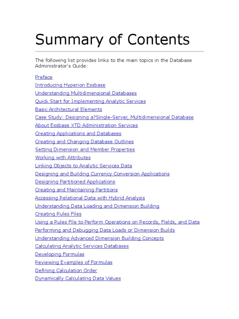 Hyperion Essbase Tutorials | PDF | Database Index | Databases