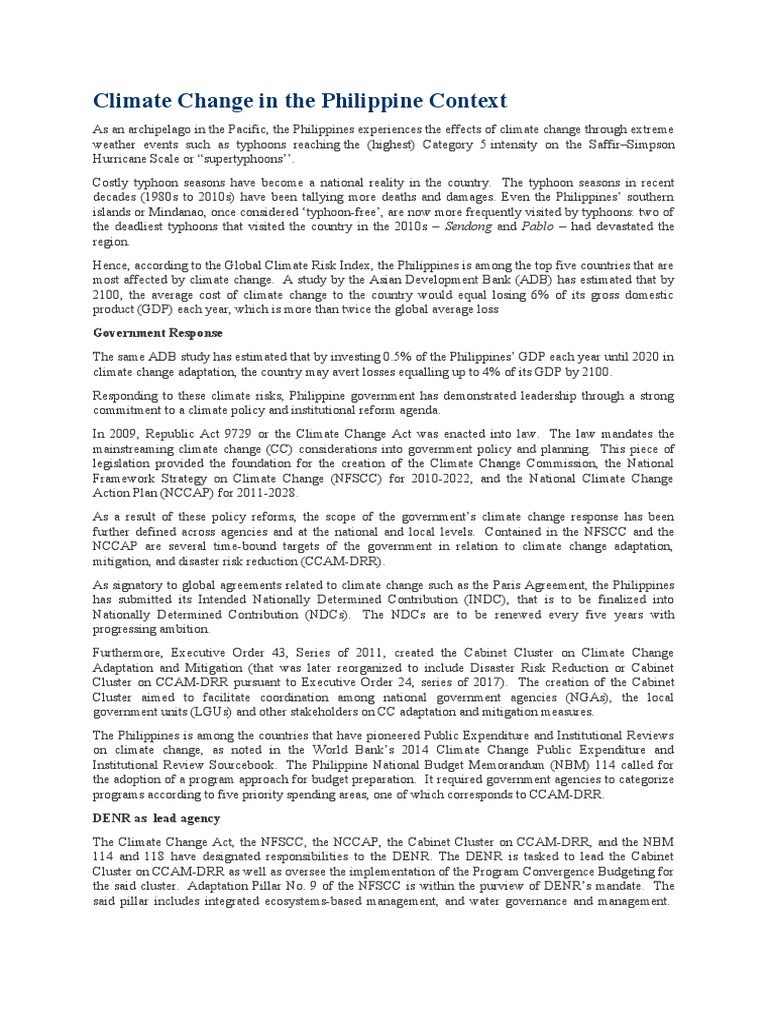 Climate Change in The Philippine Context | Download Free PDF ...