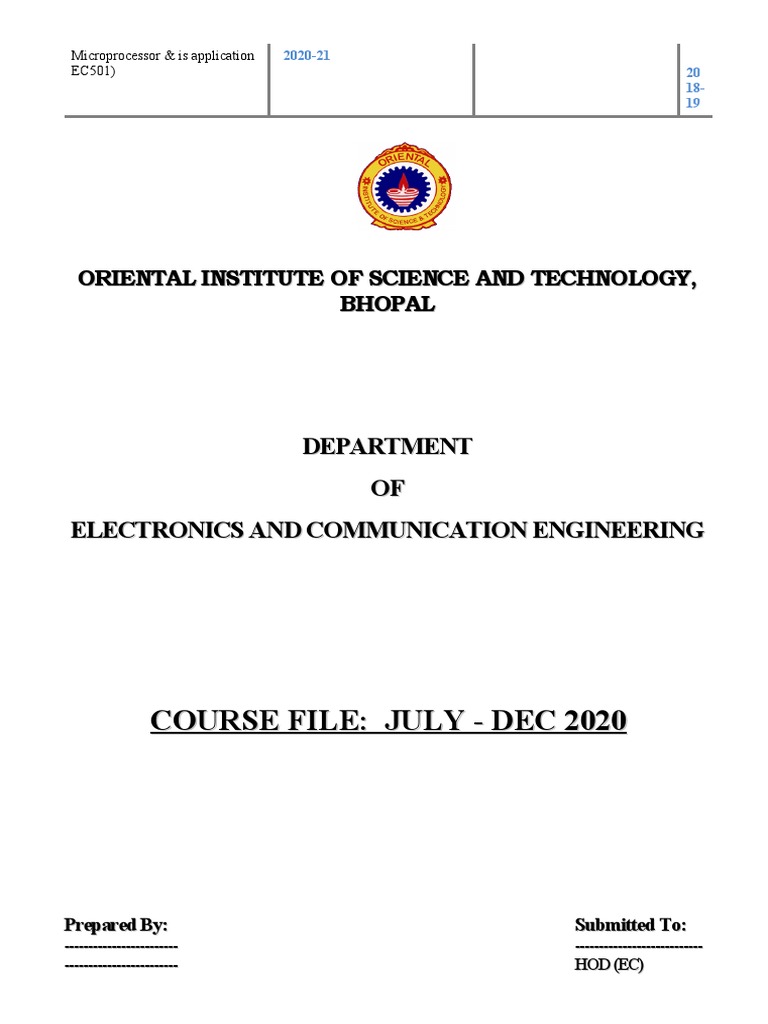 Microprocessor Applications Course EC501 | PDF | Engineering | Microprocessor