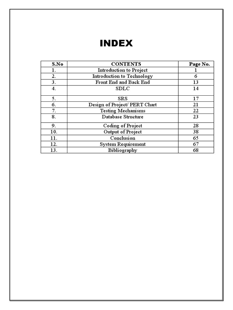 Computer Project Index Guide | PDF | Computers