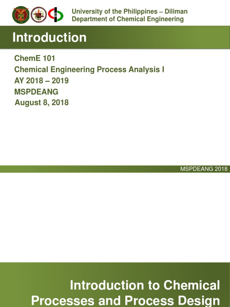 Introduction to Chemical Engineering Processes and Principles | PDF ...