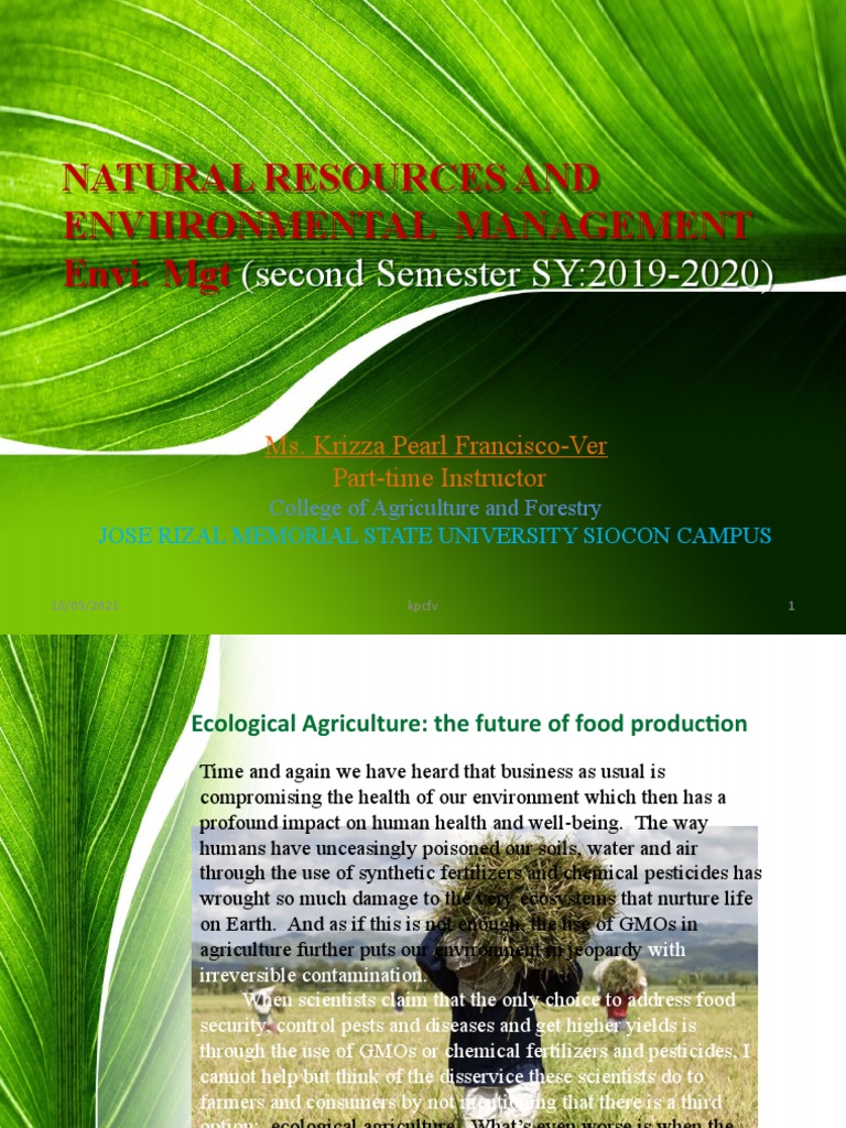 Ecological Agriculture for Food Security | PDF | Agriculture | Forests