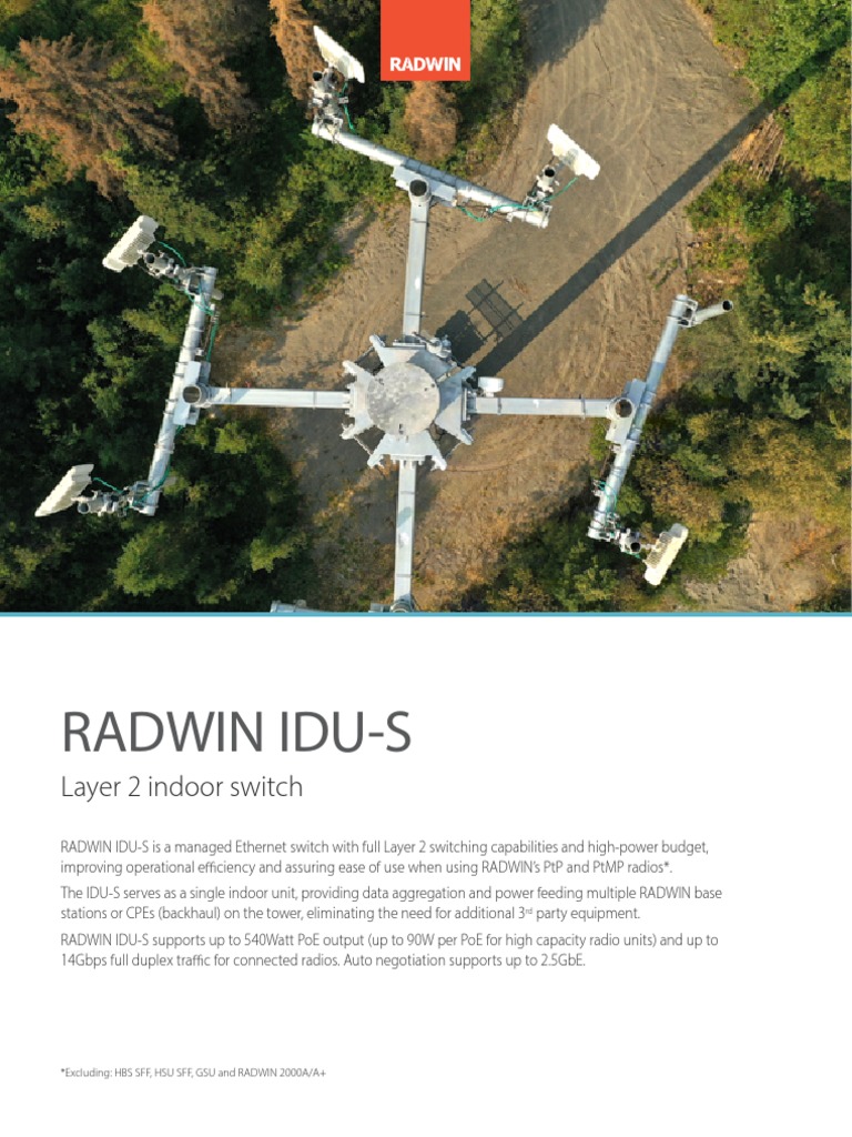 Radwin Idu-S: Layer 2 Indoor Switch | PDF | Network Switch ...