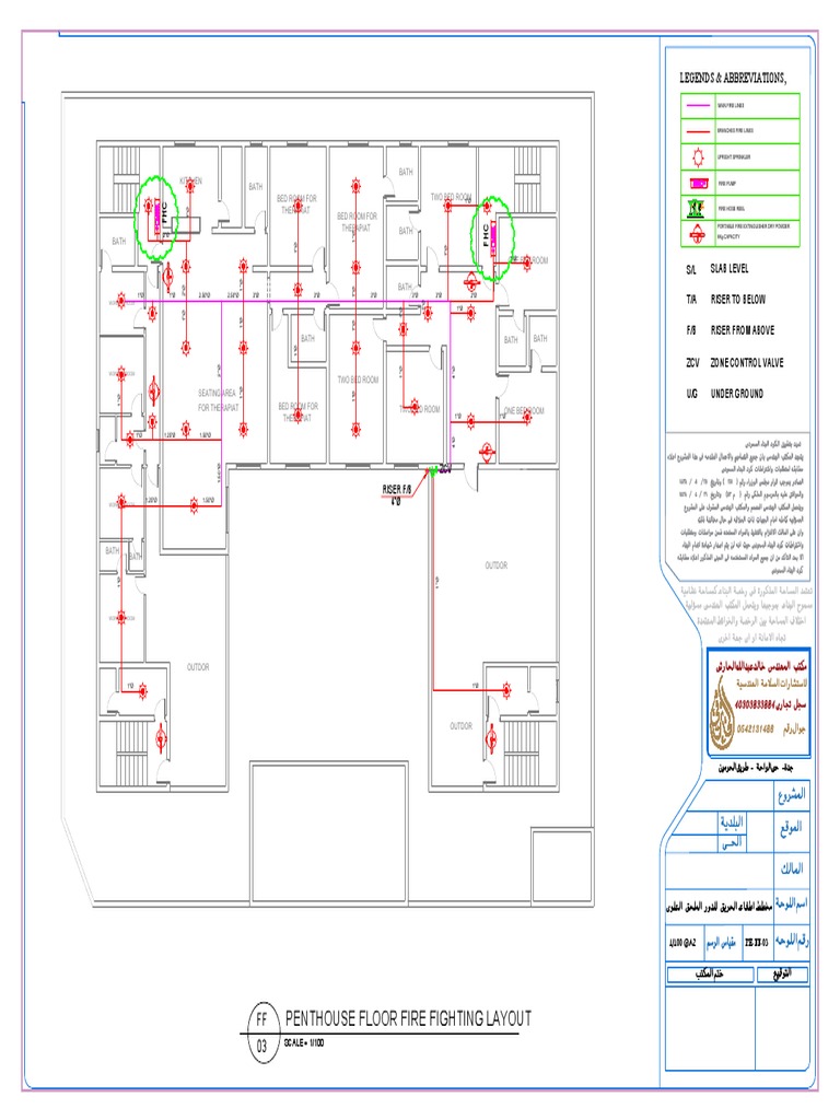 Penthouse Floor Fire Fighting Layout: Legends & Abbreviations | PDF | Home Appliance | Chemical ...