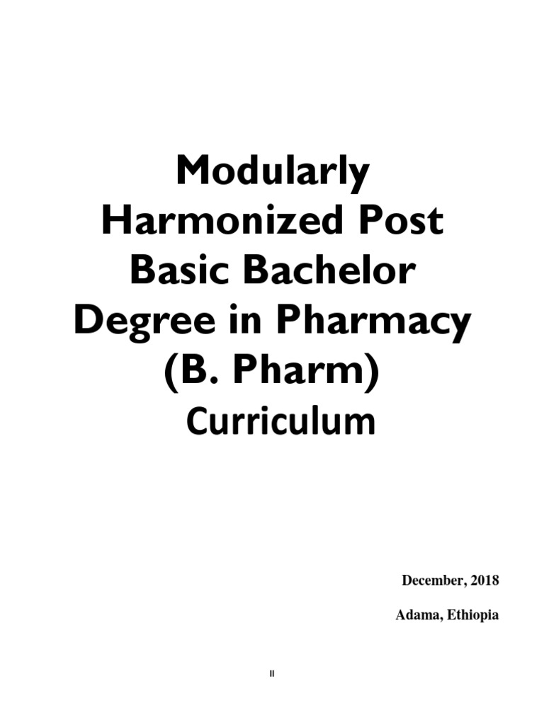 Modularly Harmonized Curriculum For Post Basic Degree Pharmacy | PDF ...