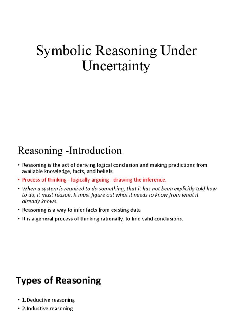 23-24 Symbolic Reasoning Under Uncertainty | PDF | Deductive Reasoning | Inference